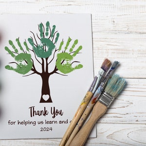 Handprint Art for Teacher, Thank You Gift Teacher, Craft for Kids ...