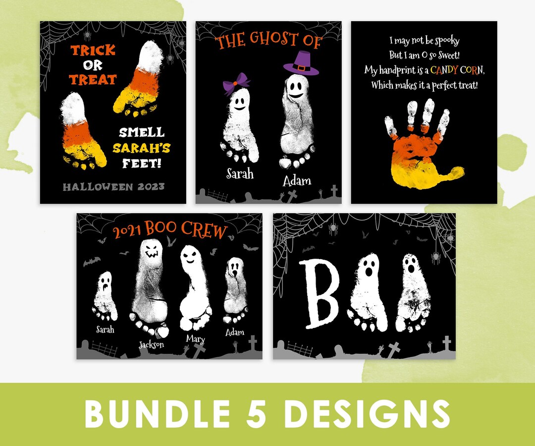Halloween Footprint Art, BUNDLE, Crafts for Baby | for Kids, My First ...
