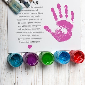 Handprint Art, DIY Mothers Day Gift From Kids, INSTANT DOWNLOAD - Etsy