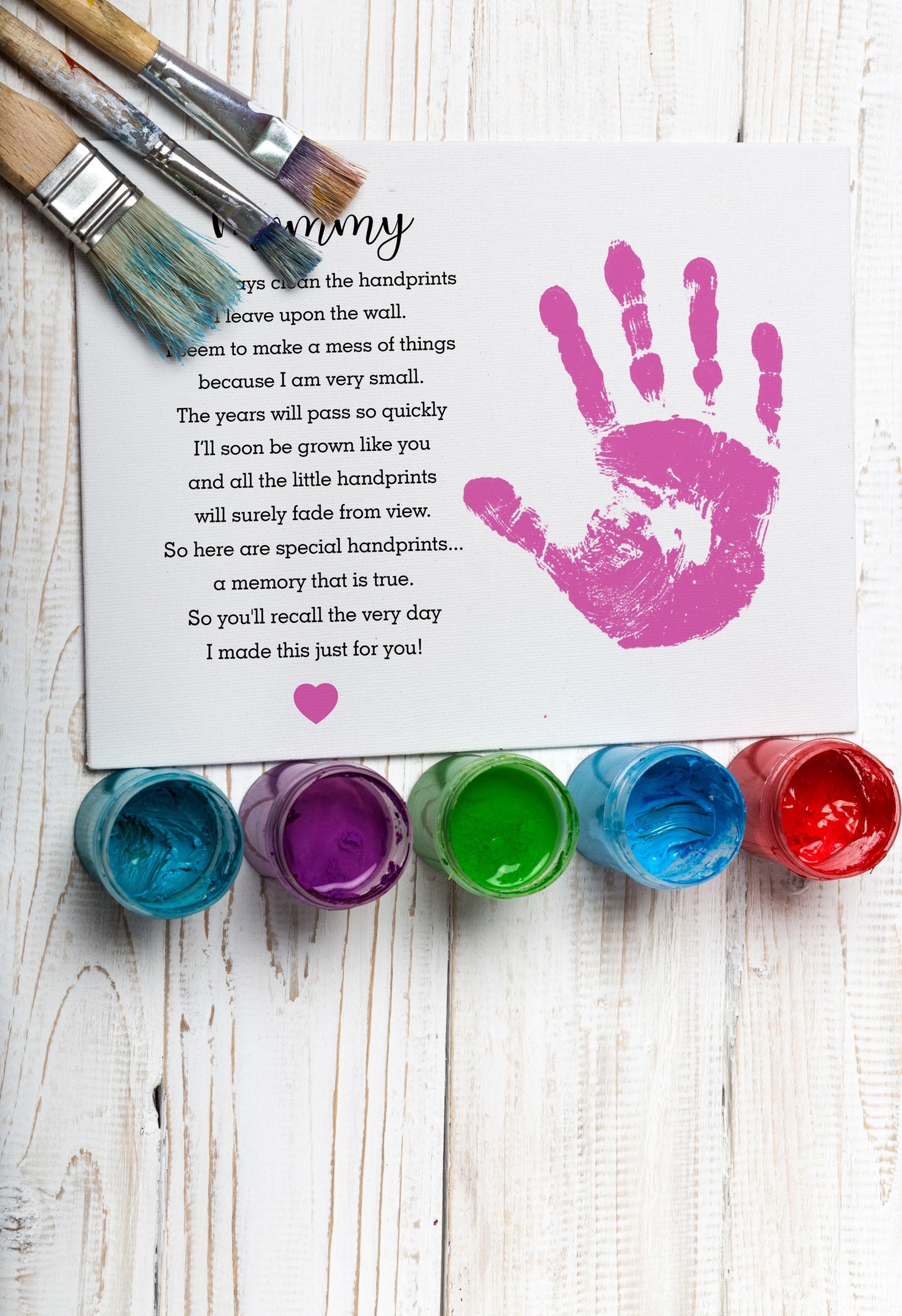 Handprint Art DIY Mothers Day Gift From Kids INSTANT - Etsy