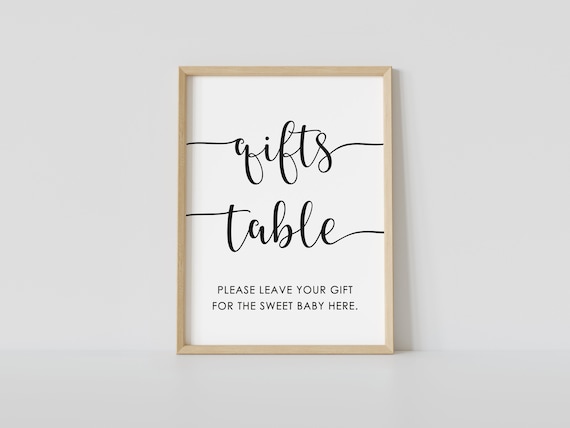 Gifts Table Sign for Baby Shower Minimalist Gender Neutral | Etsy
