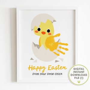Baby Chick Handprint Art, Printable Easter Craft, Keepsake for Kids - Etsy