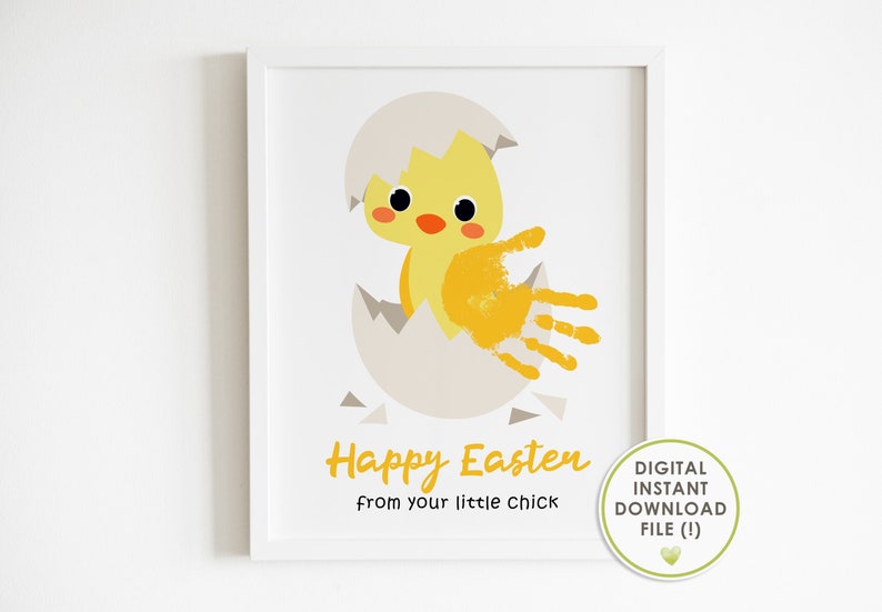 Baby Chick Handprint Art Printable Easter Craft Keepsake for - Etsy