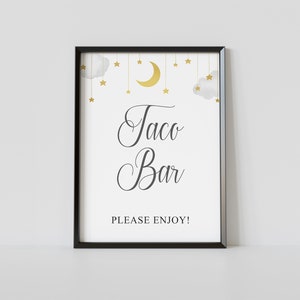 Taco Bar Sign, Baby Shower, Twinkle Twinkle Little Star, Taco Bar Decor ...