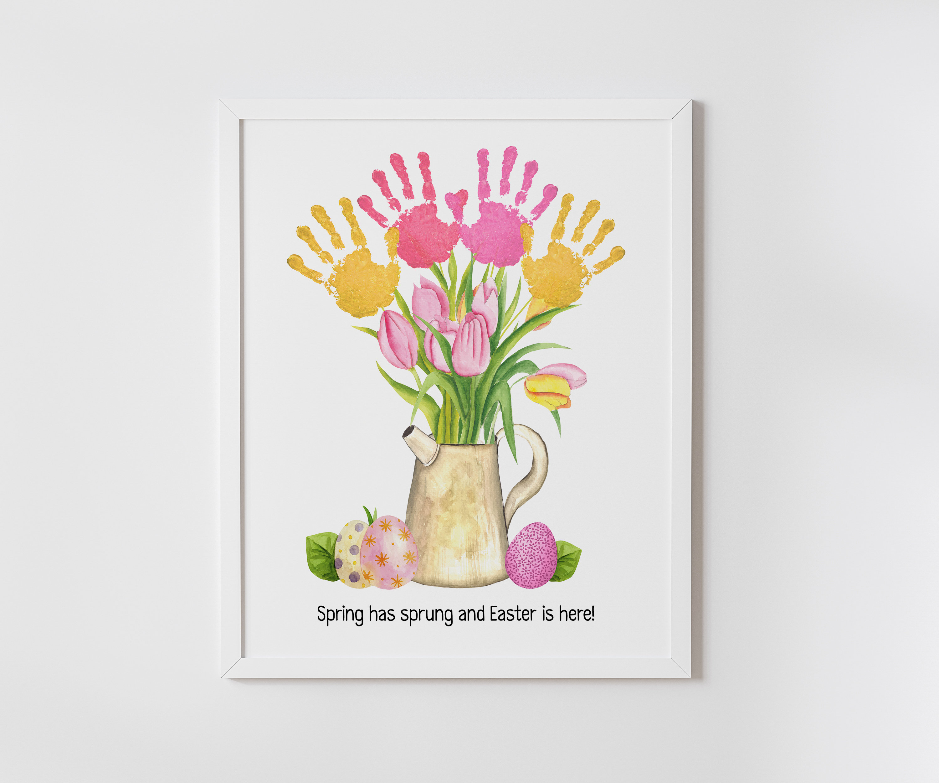 Easter Flower Bouquet Handprint Art Craft for Kids, Preschool Activitiy ...