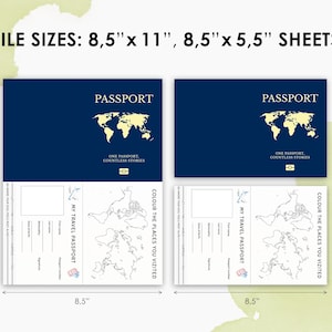 Editable Passport for Kids for Pretend Play Travel and Learning, Bundle ...