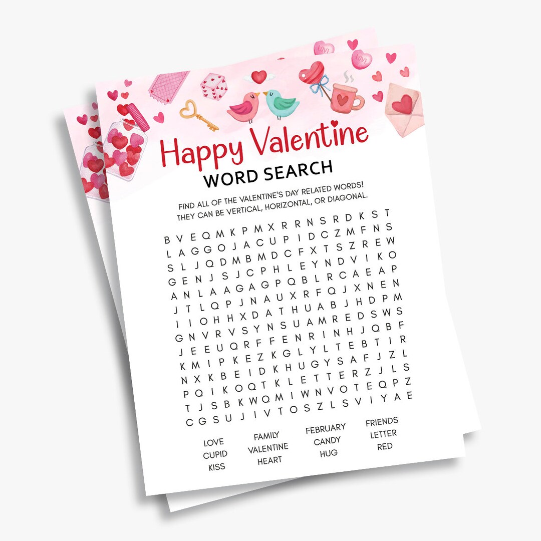 Word Search, Valentines Game for Kids, Classroom Valentine's Day Kids ...