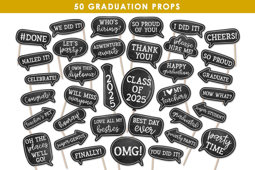 Graduation Decorations 2025, Photo Booth Props, Graduation Props ...