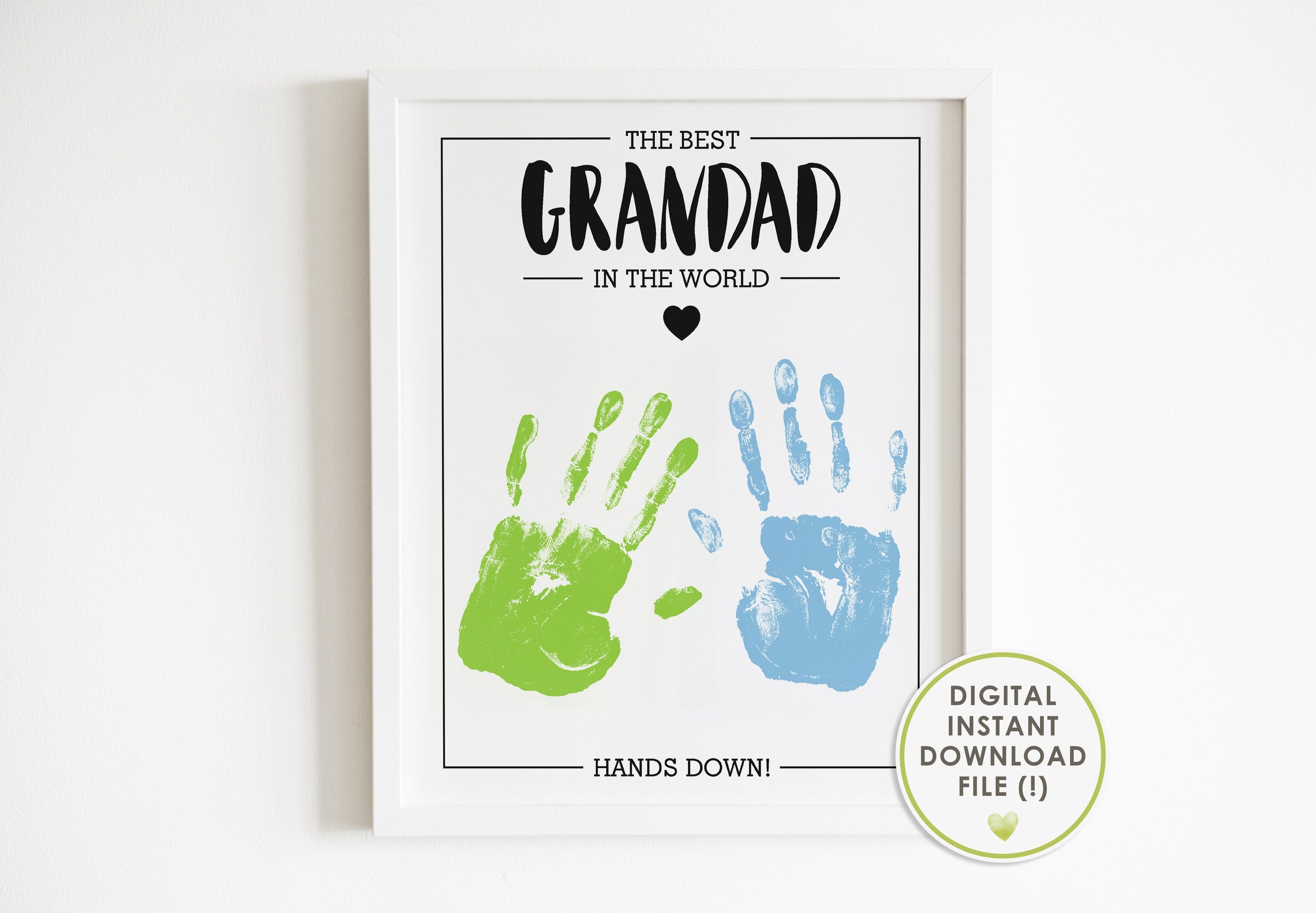 Grandfather Fathers Day Gift Handprint Art Grandpa Gift - Etsy