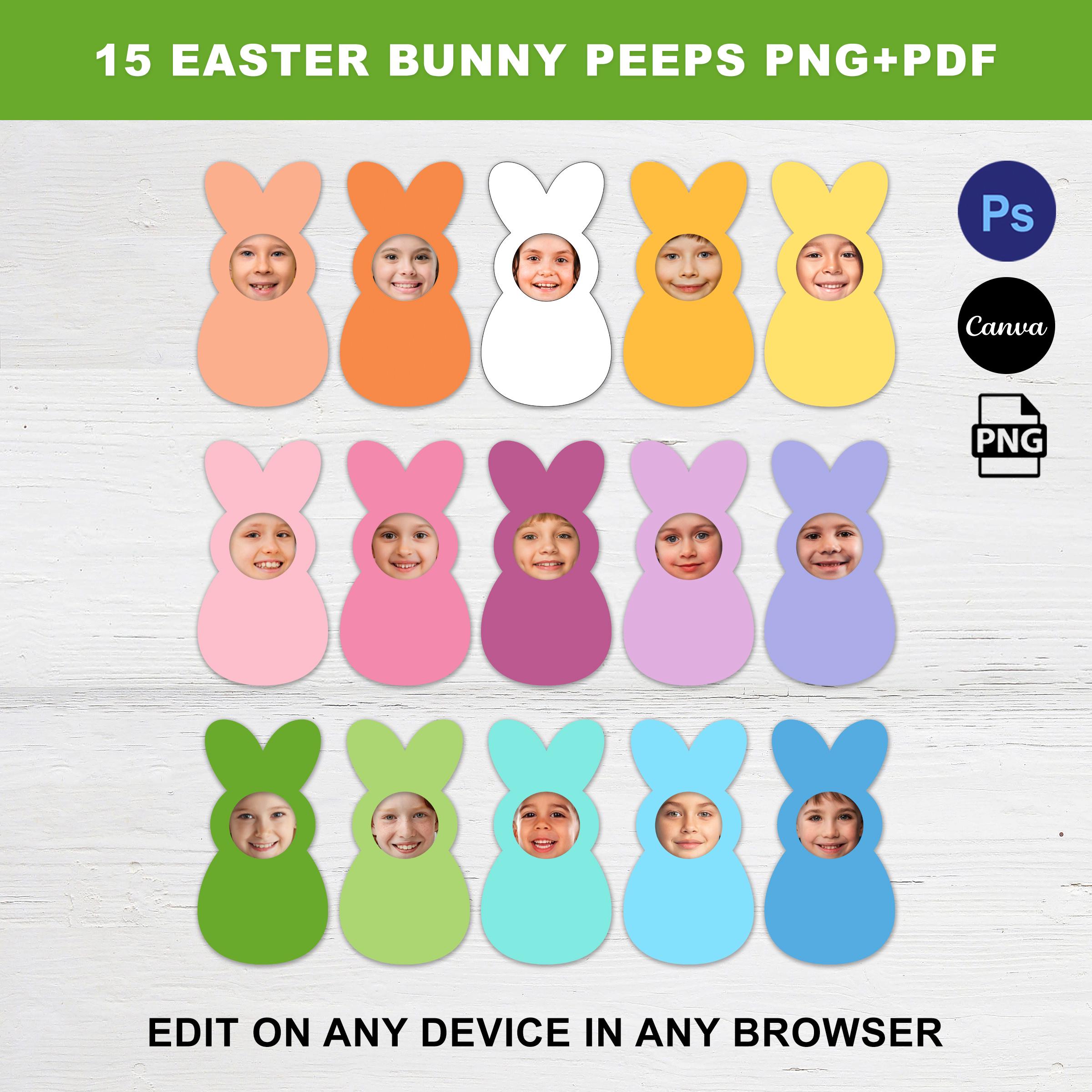 Add Your Own Photo, Easter Peeps Face Blank Template, DIY, Easter ...
