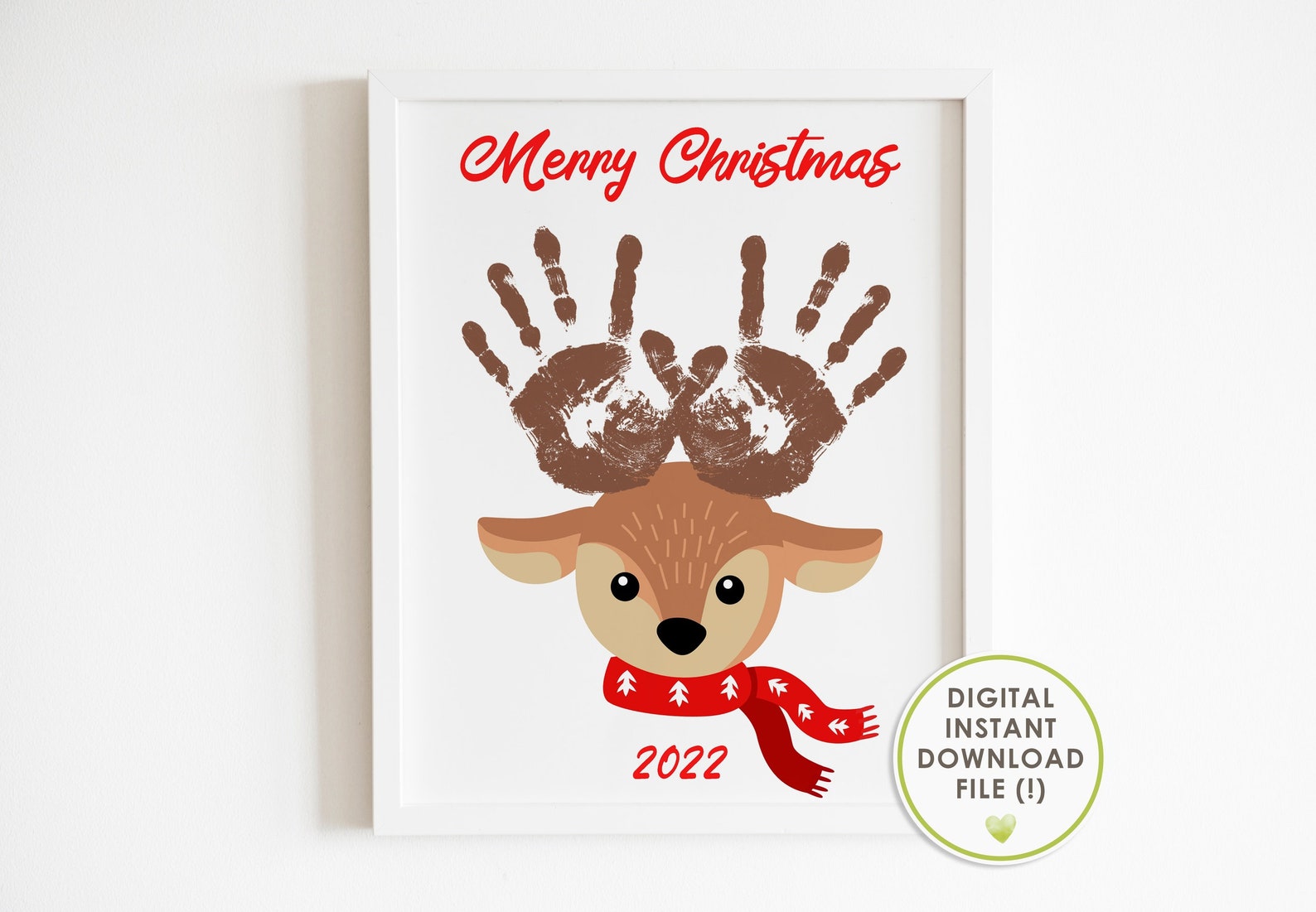 Handprint Christmas Craft Reindeer Handprint Art Christmas - Etsy