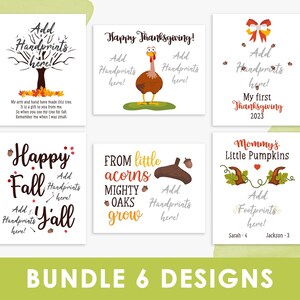 Thanksgiving Handprint Art, BUNDLE, Keepsake Crafts for Kids, My First ...