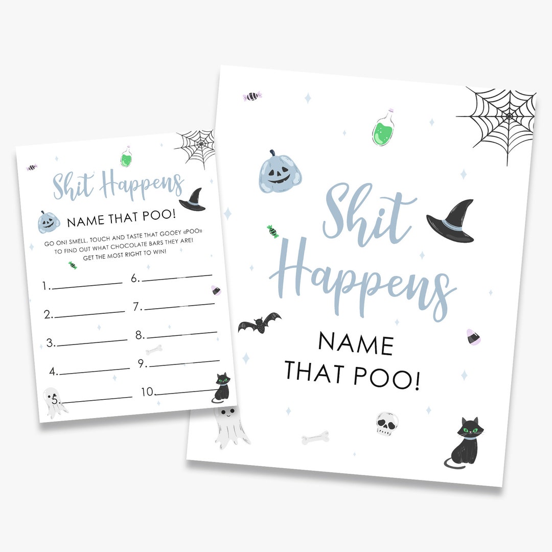 Shit Happens Baby Shower Games, Pastel Halloween, Funny Baby Shower ...