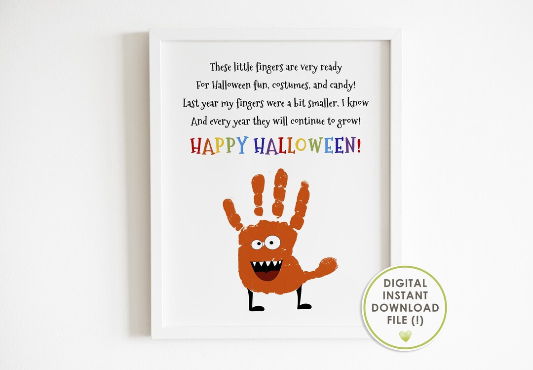 Halloween Handprint Art, Halloween Poem, DIY Crafts for Baby | for Kids ...