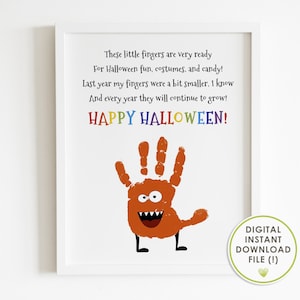 Halloween Handprint Art, Halloween Poem, DIY Crafts for Baby | for Kids ...