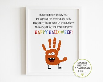 Halloween Handprint Art DIY Crafts for Baby for Kids | Etsy