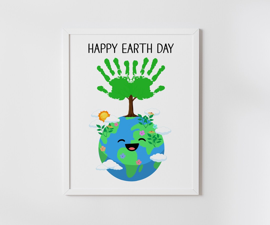 Earth Day Handprint DIY Art Craft, Happy Earth Day, Kindergarten ...