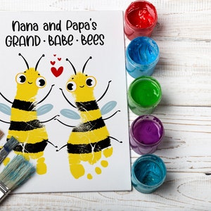 Handprint Art Grandparents, Valentine's Gift From Baby, Footprint Art ...