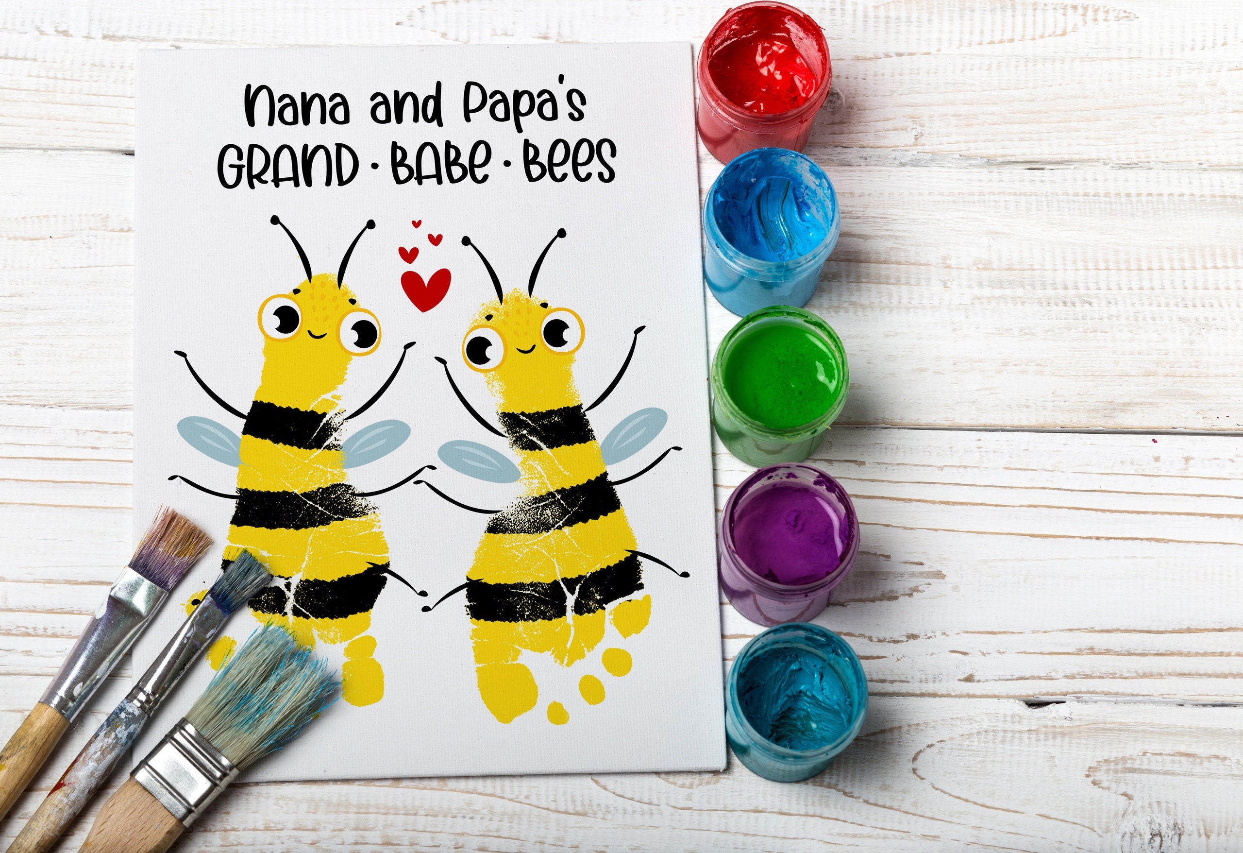 Handprint Art Grandparents, Valentine's Gift From Baby, Footprint Art ...