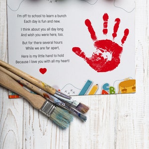 Back to school poem handprint art first day of school | Etsy