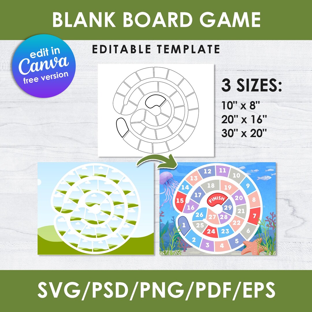 Custom Circle Board Game Template: DIY Personalized Round Game (PDF ...