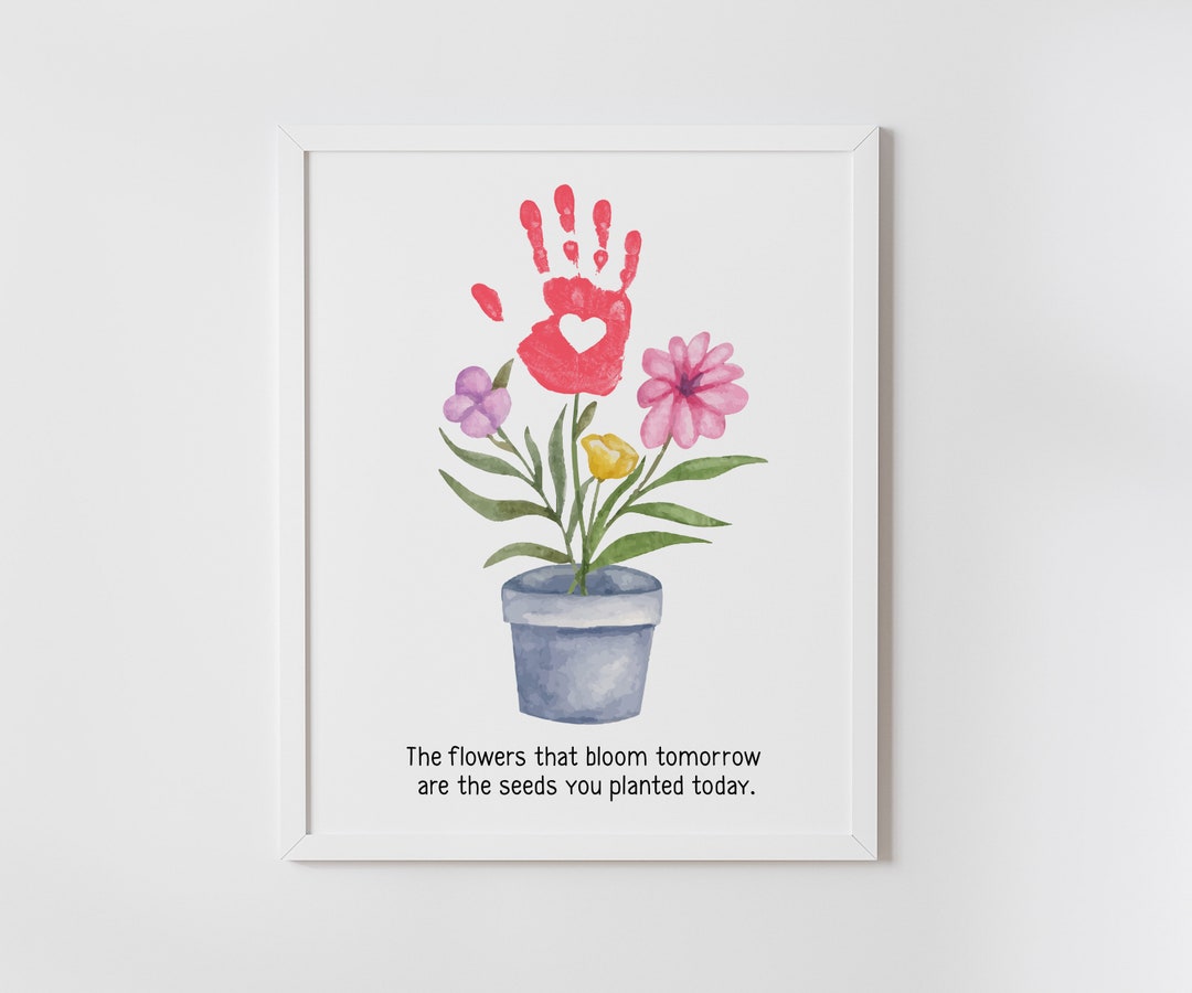 Teacher Appreciation Gift, Flower Handprint Art Craft, DIY, Preschool ...