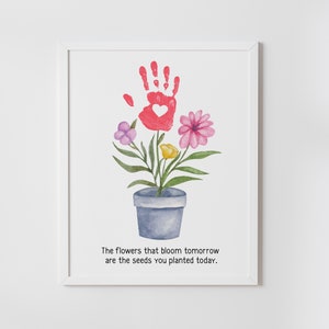 Teacher Appreciation Gift, Flower Handprint Art Craft, DIY, Preschool ...