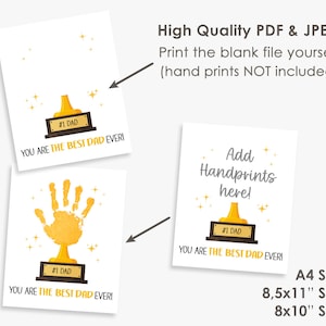 Trophy Handprint Art Craft, Father's Day Gift, for Dad, From Kids, the ...