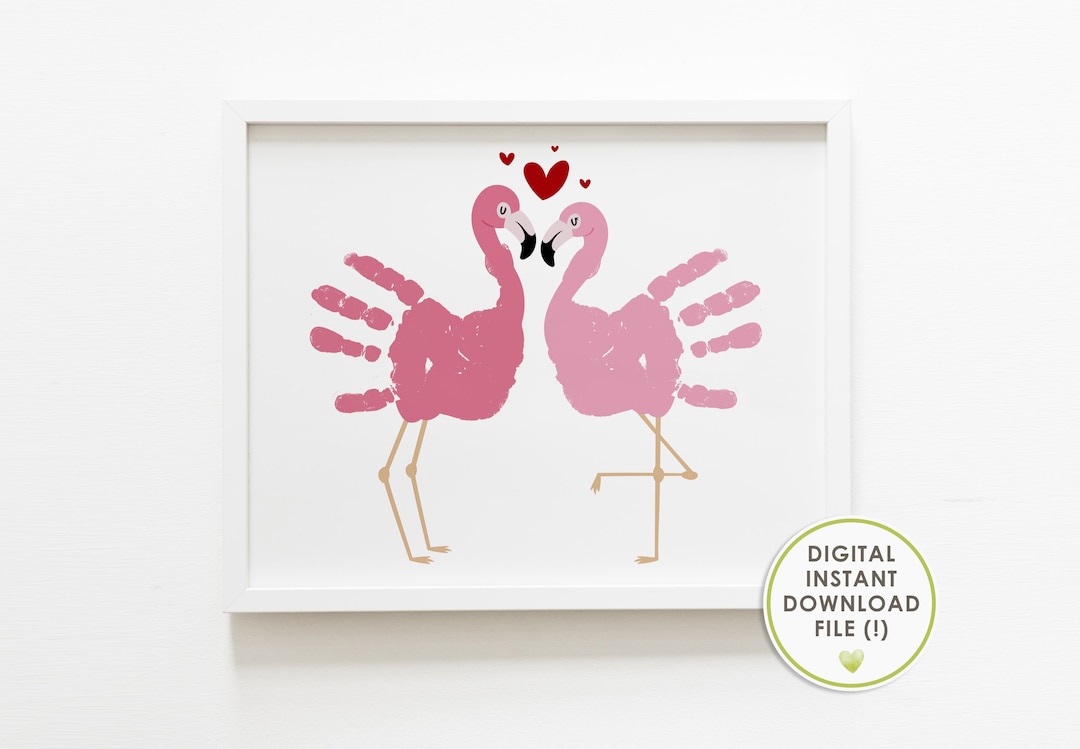 Handprint Art Valentines, Pink Flamingo, Summer Crafts for Kids ...