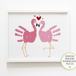Handprint Art Valentines, Pink Flamingo, Summer Crafts for Kids ...