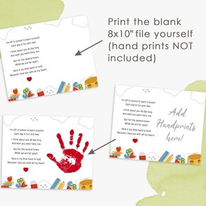 Back to School Poem, Handprint Art, First Day of School, Printable ...