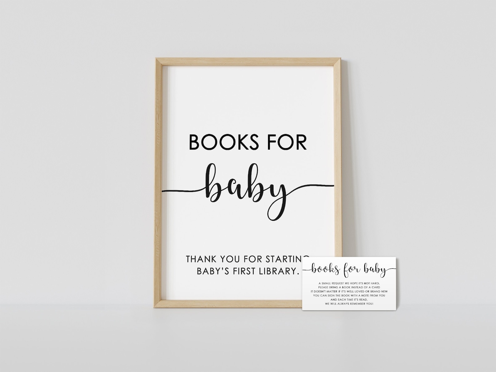 Books for Baby Sign Cards Minimalist Baby Shower Sign - Etsy