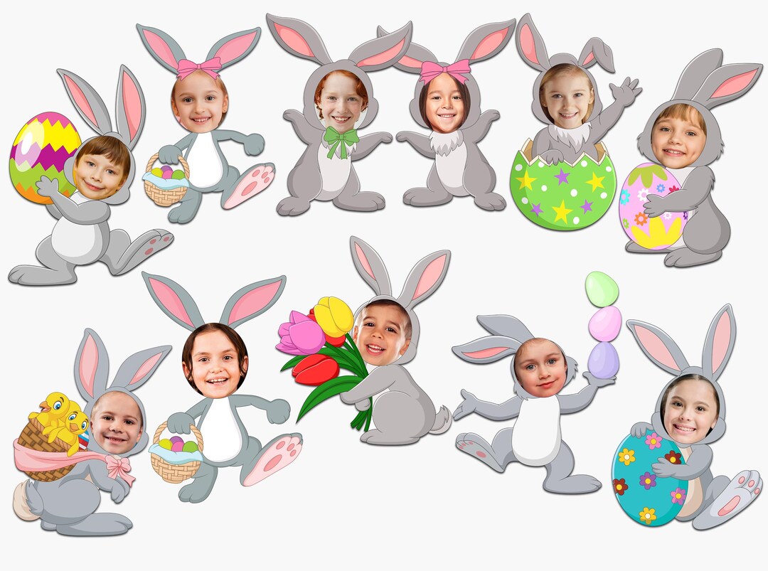 Bunny Face, Add Your Own Photo, Blank Template, BUNDLE, Easter Craft ...