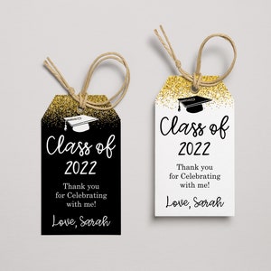 Editable Graduation Thank You Tag Class of 2022 Printable - Etsy