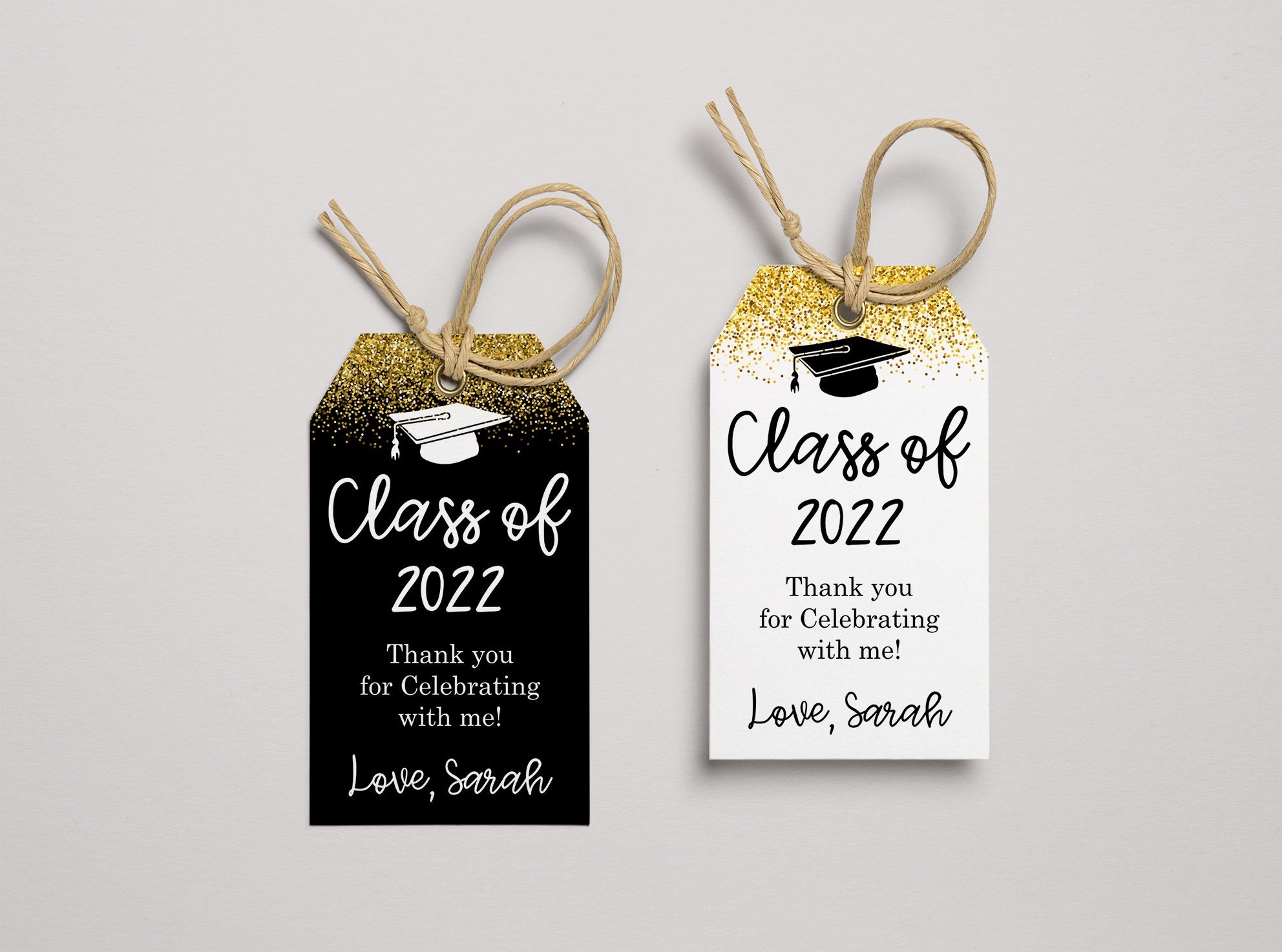 Editable Graduation Thank You Tag Class of 2022 Printable | Etsy
