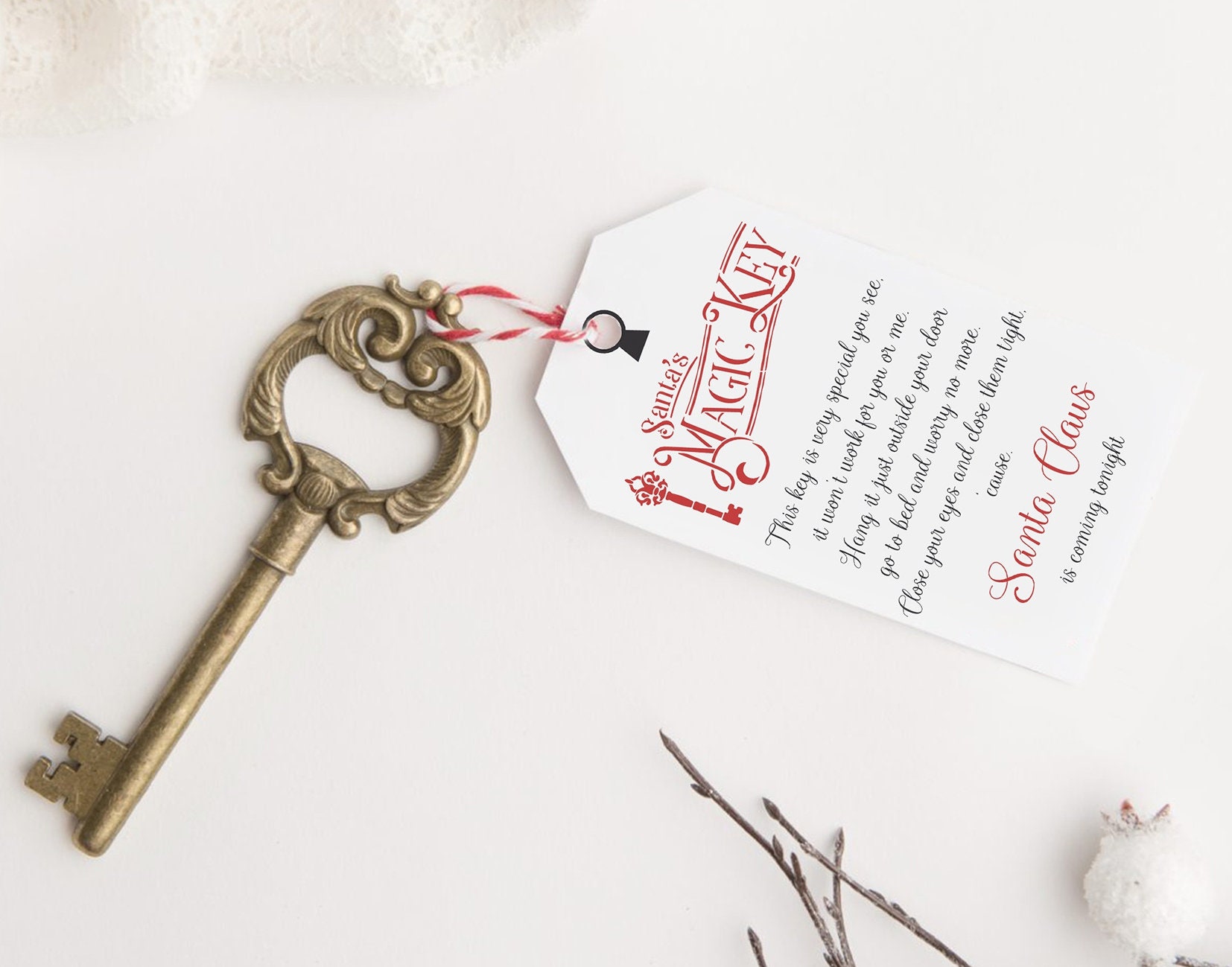 Santa Key Tag File, Magic Key for Santa Note Tag, Handmade Father ...