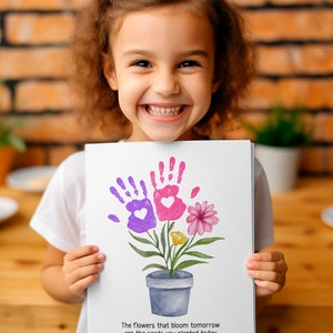 Teacher Appreciation Gift, Flower Handprint Art Craft, DIY, Preschool ...