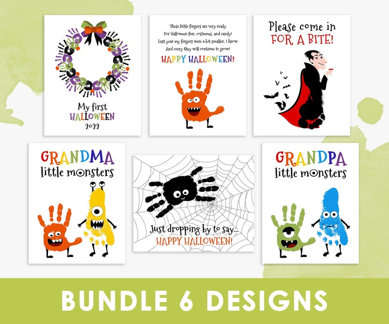 Halloween Handprint Art Craft for Kids BUNDLE Printable - Etsy