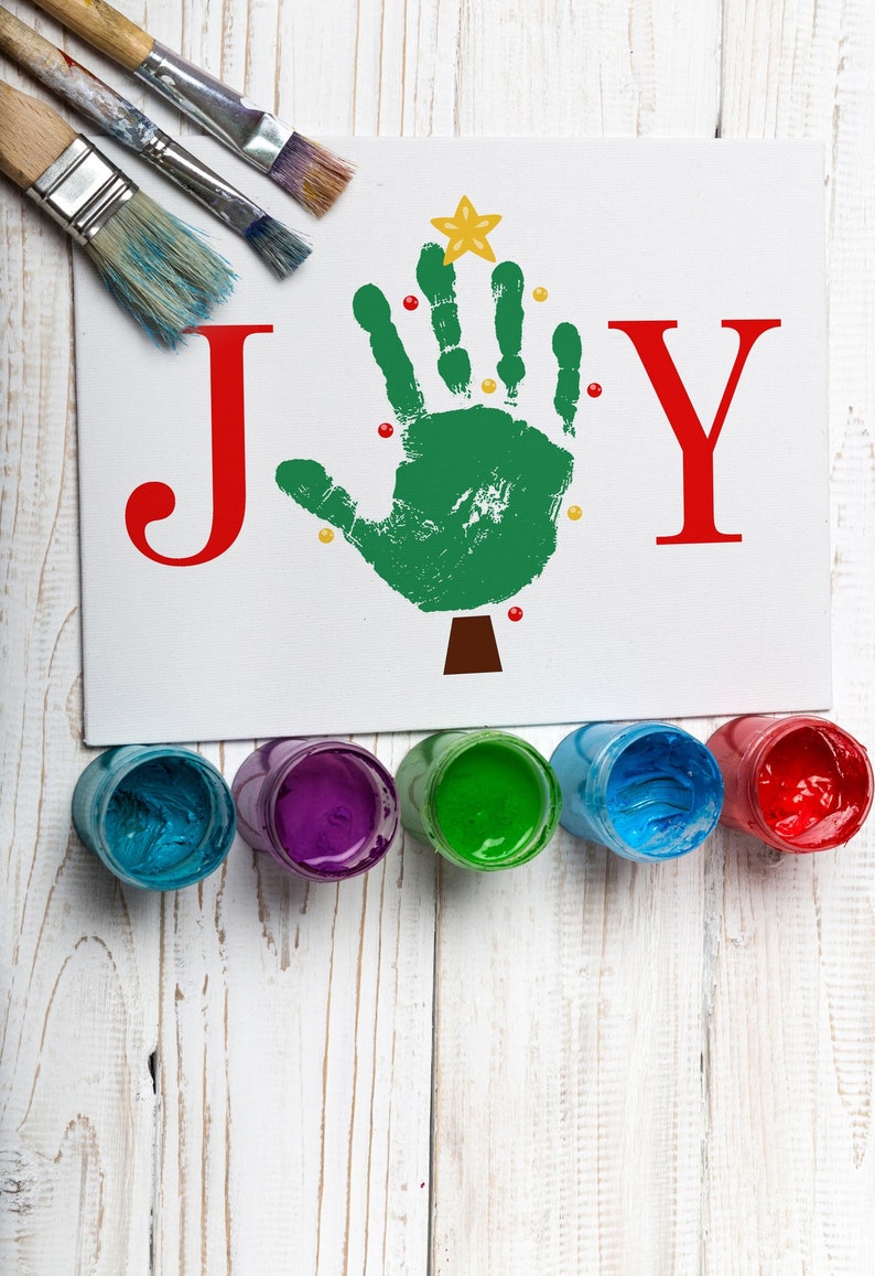 Handprint Christmas Craft Joy Handprint Art Christmas | Etsy