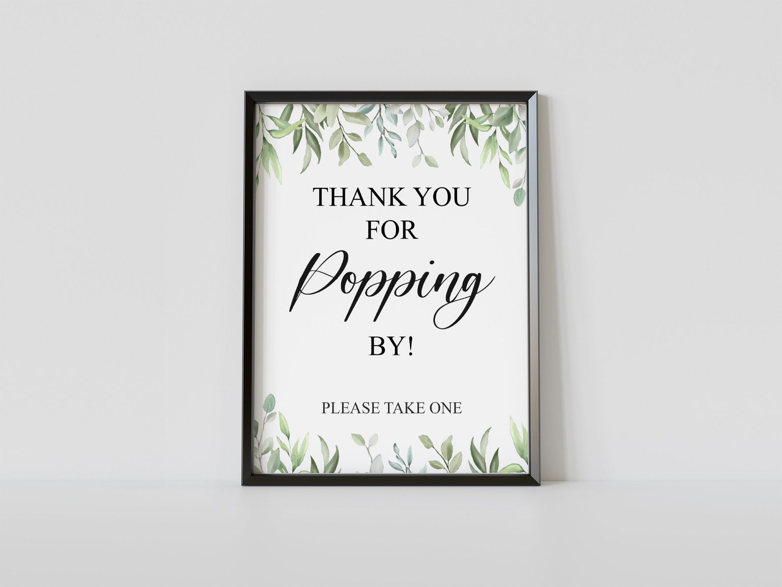 Thanks for Popping By, Printable Sign, Greenery, Popcorn Bar Sign, Baby ...
