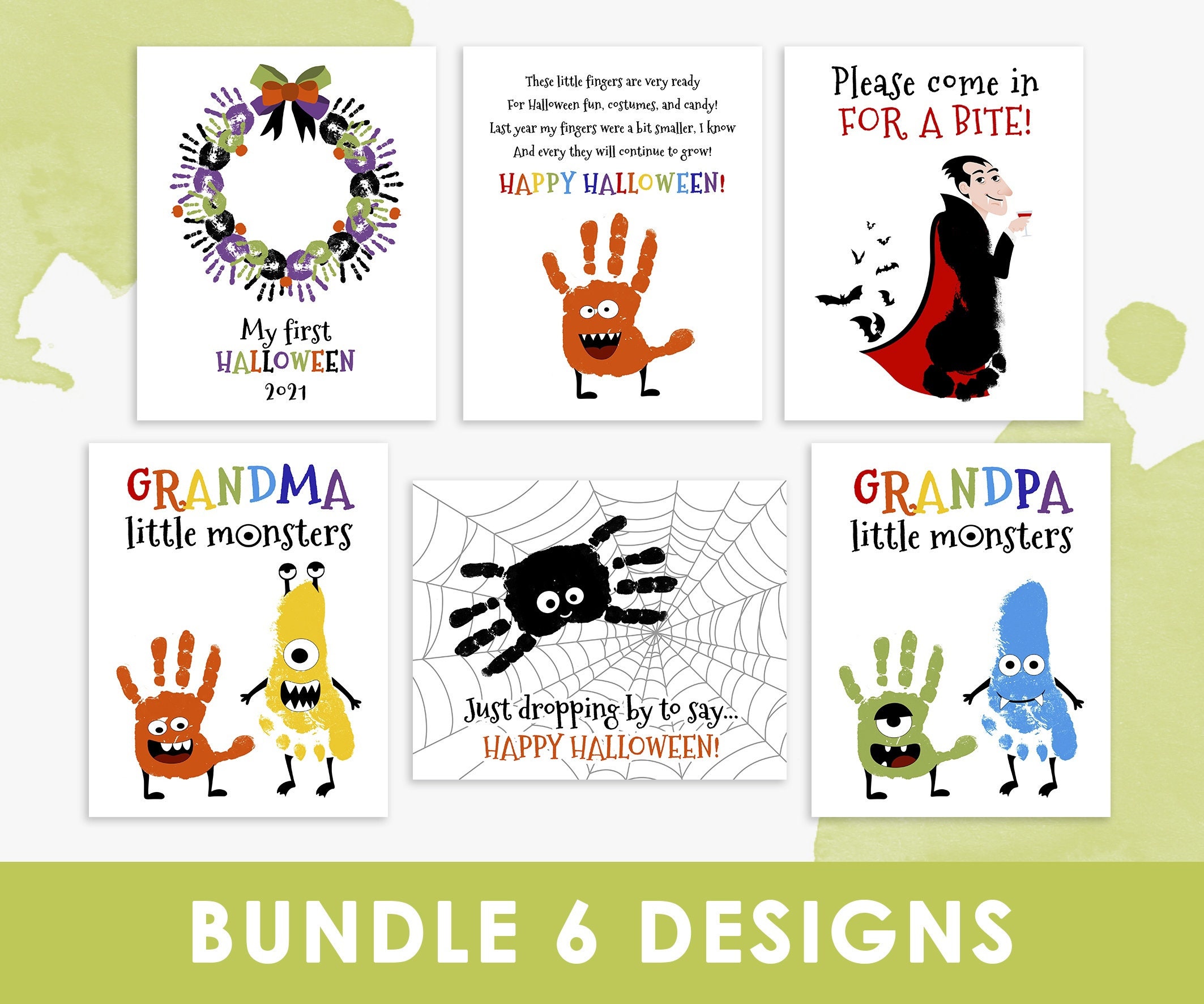 Halloween Handprint Art Craft for Kids BUNDLE Printable | Etsy
