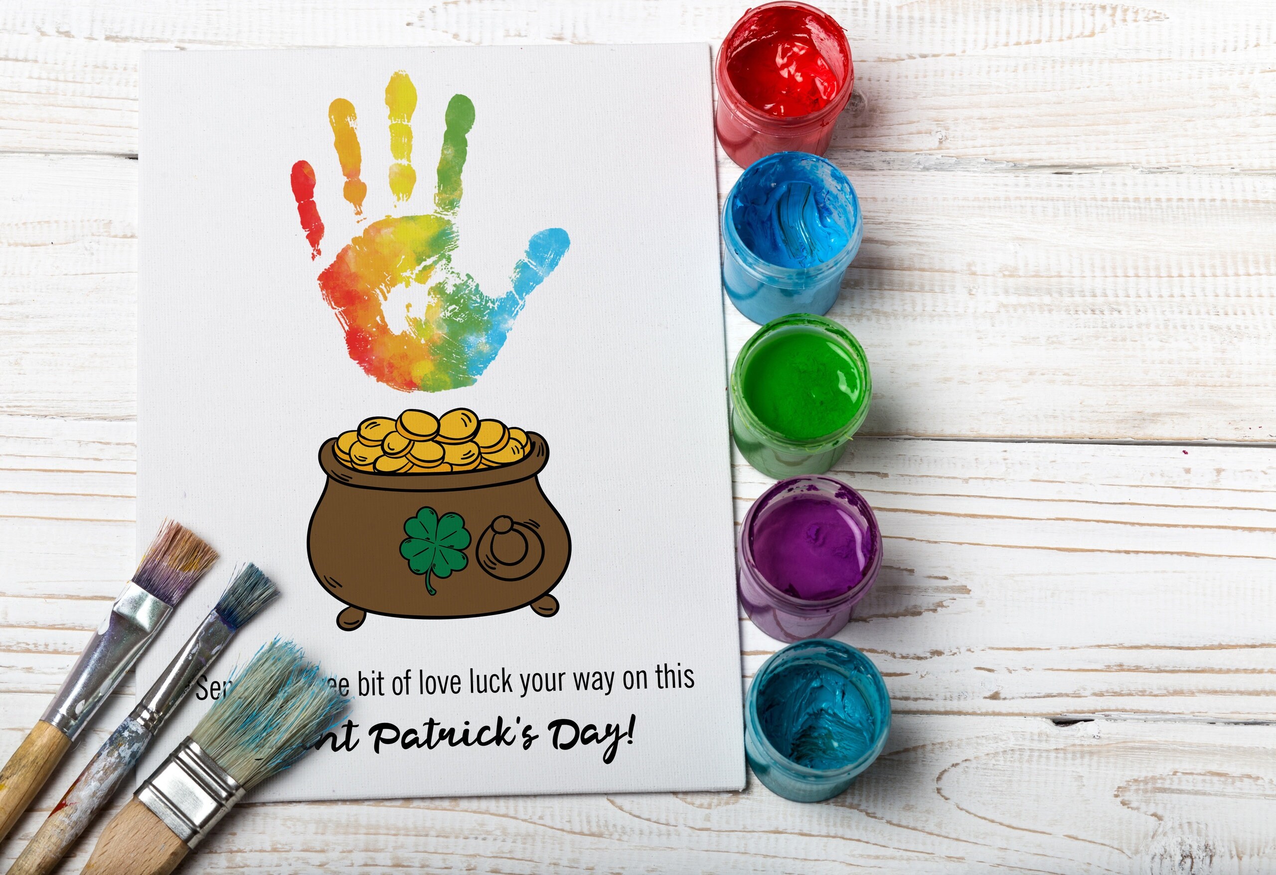 Handprint art for st. Patrick's day bundle st patricks | Etsy