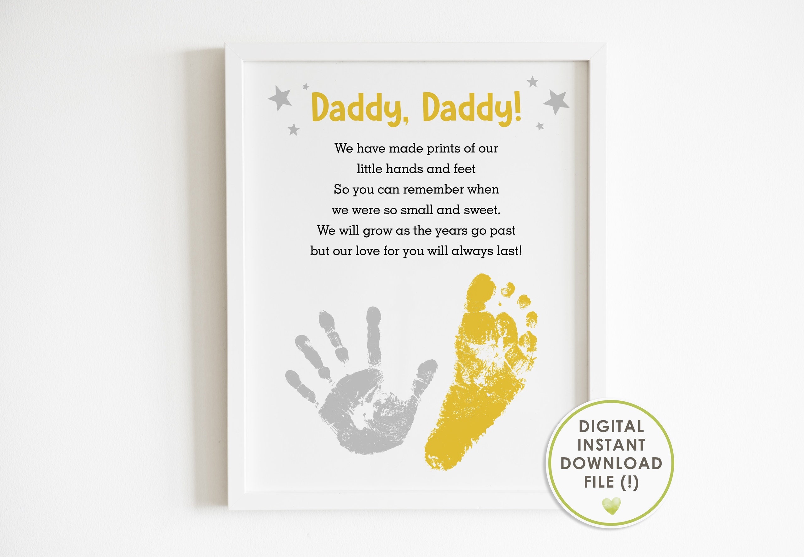 Handprint gift for dad from kids fathers day gift from son | Etsy