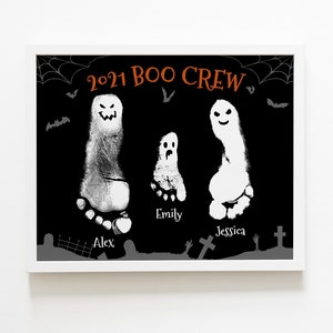 Halloween Ghost Footprint Art, Keepsake Crafts for Kids, 2021 Boo Crew ...