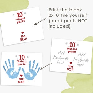 Handprint Art Craft, Fathers Day Gift From Daughter, Printable, Diy ...