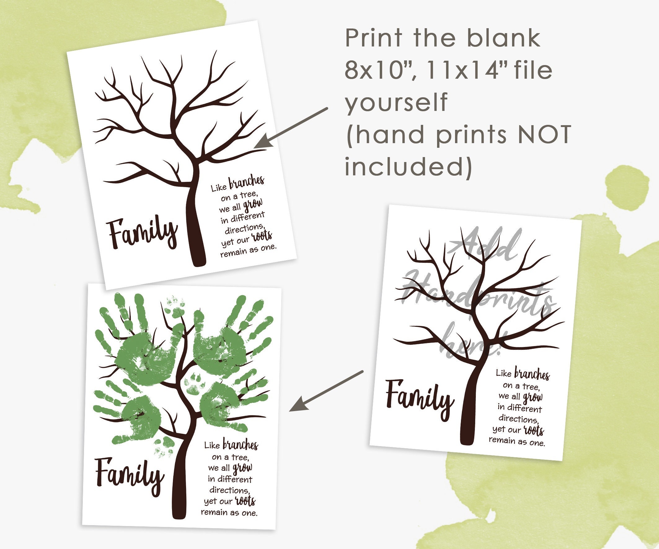 Family Tree Handprint Art Kids Baby Keepsake Ideas - Etsy