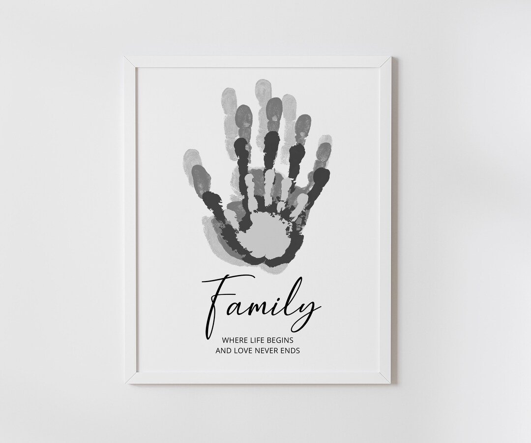 Family Handprint Art Craft, Kids Baby Keepsake Ideas, Printable ...
