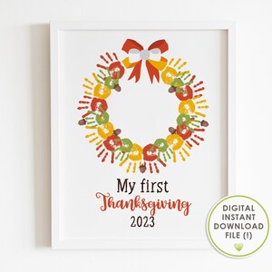 Thanksgiving Handprint Art, BUNDLE, Keepsake Crafts for Kids, My First ...