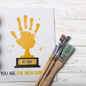 Trophy Handprint Art Craft, Father's Day Gift, for Dad, From Kids, the ...