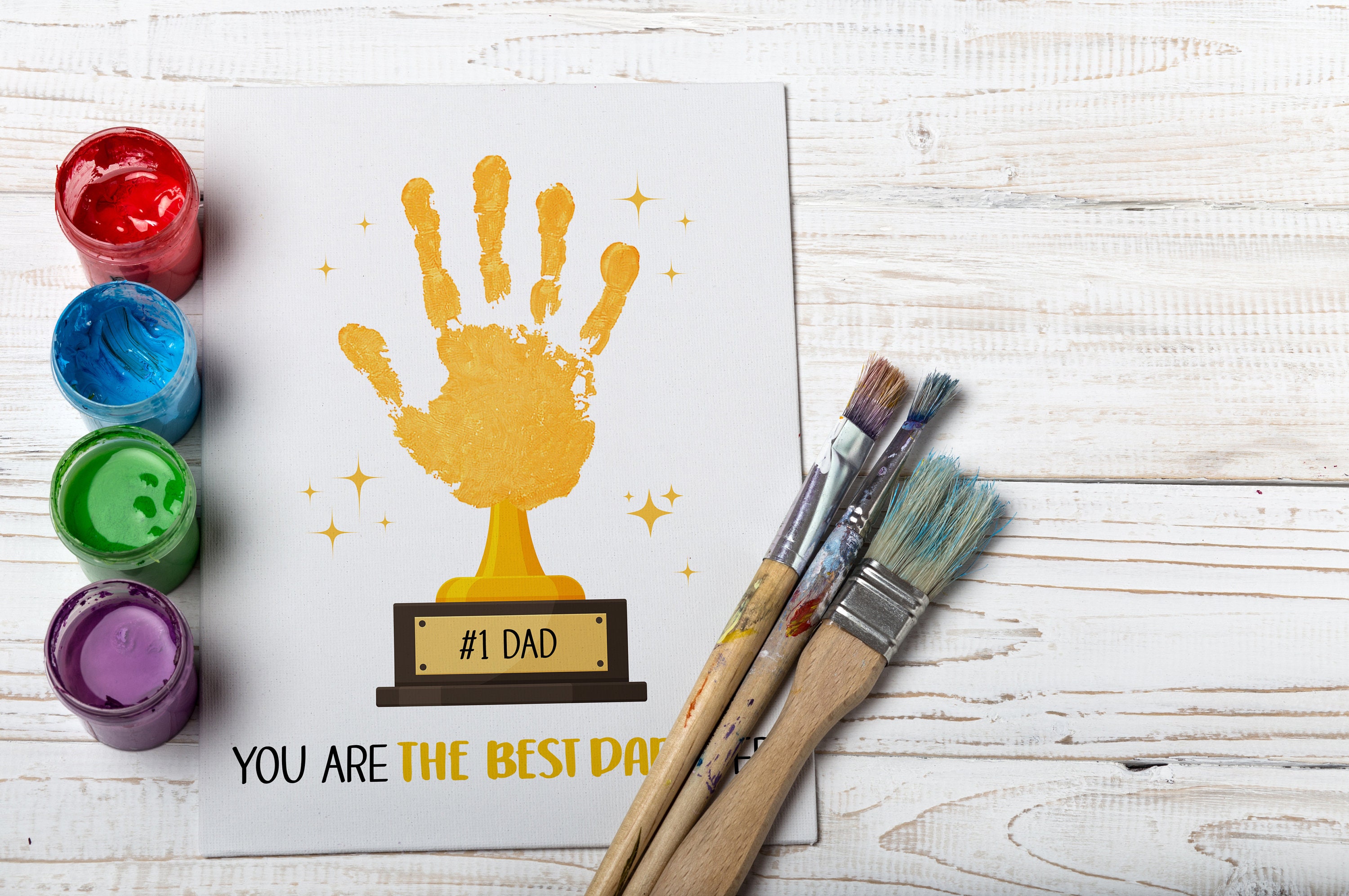 Trophy Handprint Art Craft, Father's Day Gift, for Dad, From Kids, the ...